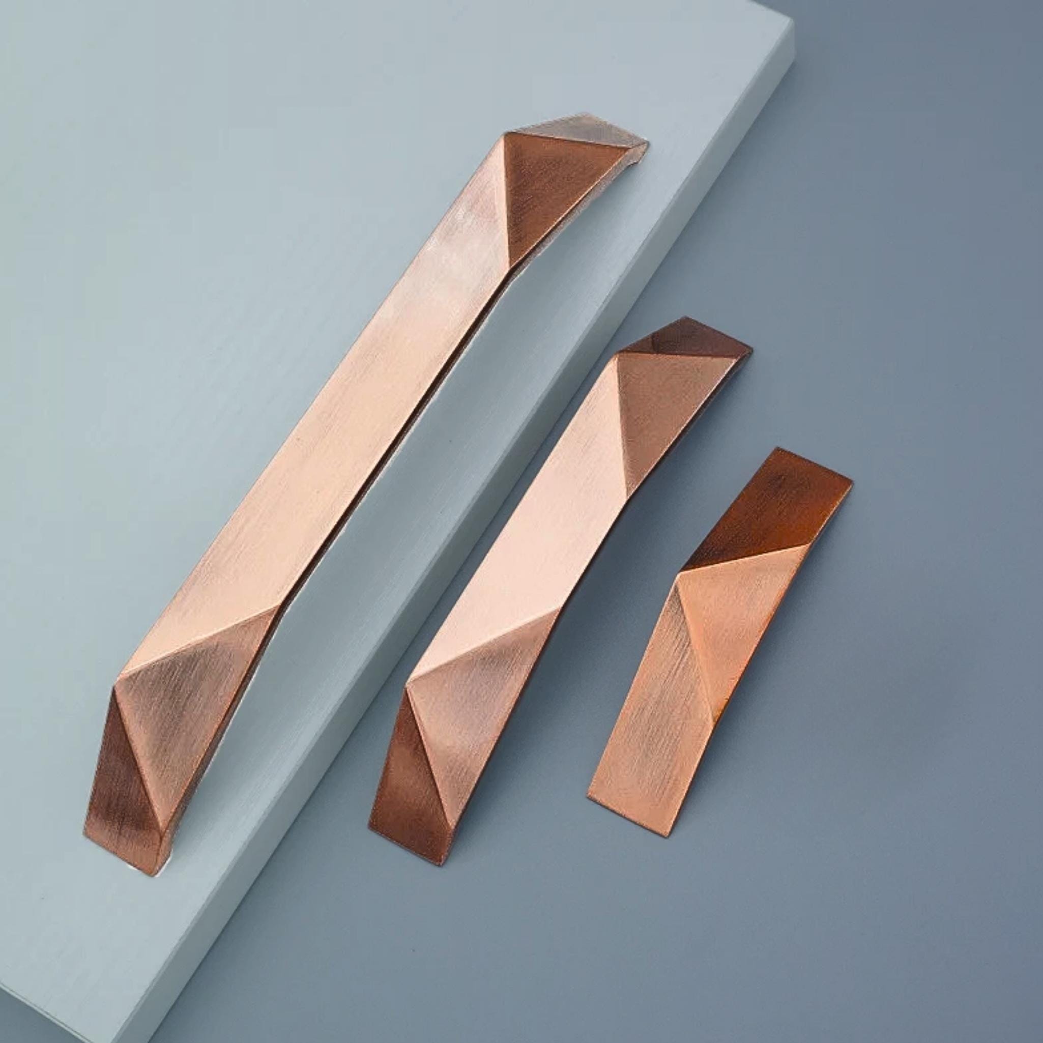 Brushed Copper Kitchen Cabinet Handles - Modern Drawer Pulls and Knobs - Etsy