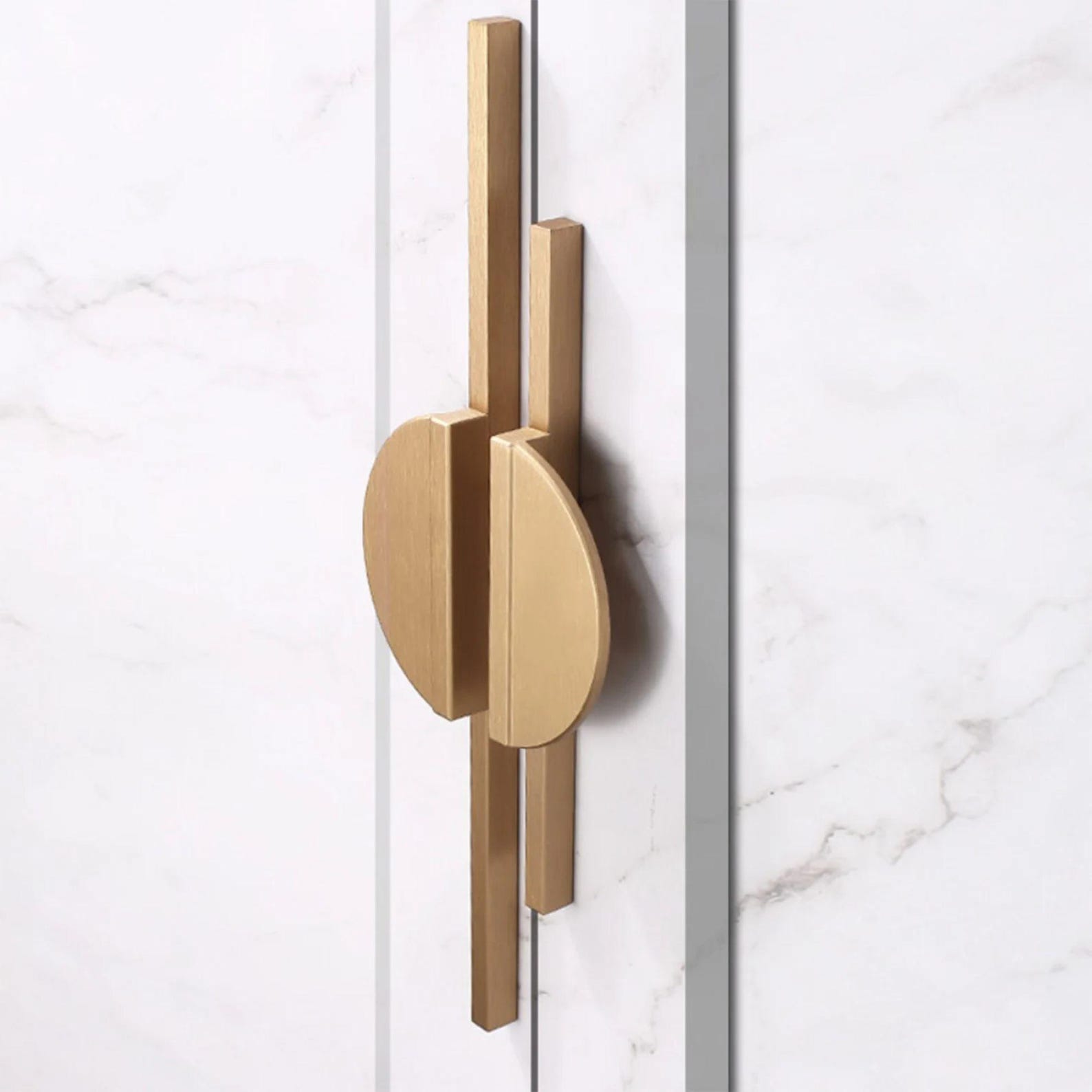 Gold Brass Cabinet Pulls | Modern Wardrobe Handles | Luxury Drawer ...