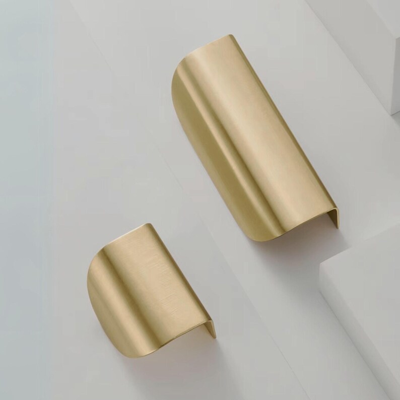 Modern Lip Pull Cabinet Handles | Curved Edge Drawer Pulls | Minimalist ...
