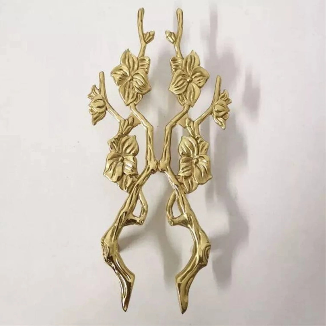 Brass Branches Handles Flower Drawer Pulls Elegant Kitchen Knob Pull - Etsy