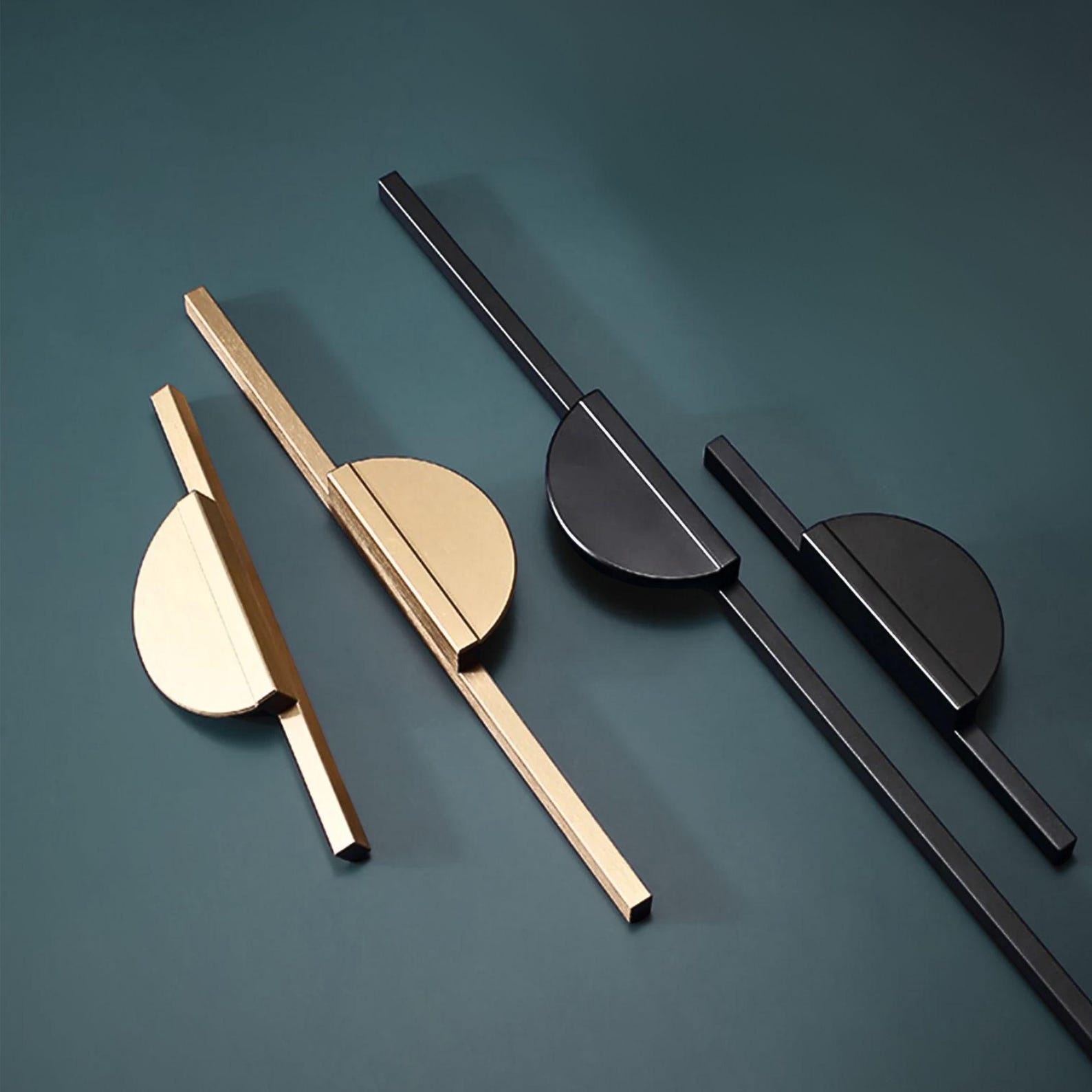 Gold Brass Cabinet Pulls | Modern Wardrobe Handles | Luxury Drawer ...