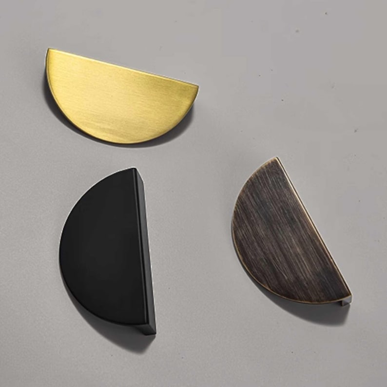 Black and Gold Half Moon Drawer Pulls – Elegant Cabinet Handles - Etsy