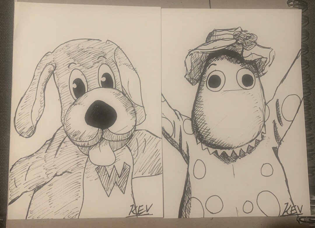 The Wiggles Dorothy the Dinosaur Wags the Dog Hand-drawn Pen - Etsy