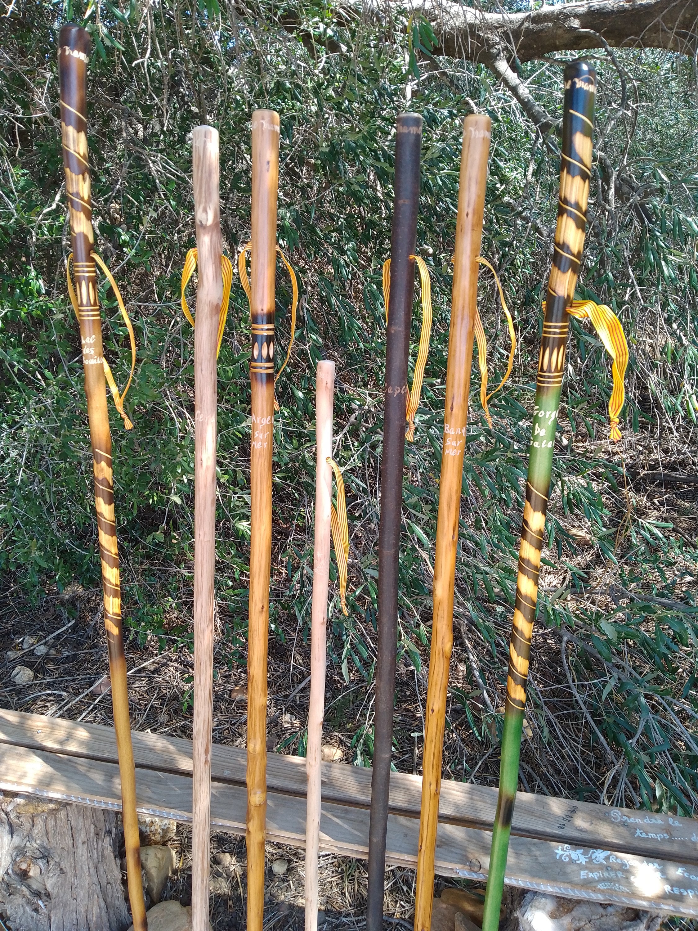 Bâton de marche en bois artisanal "Le Tramont'Âne" - Etsy France