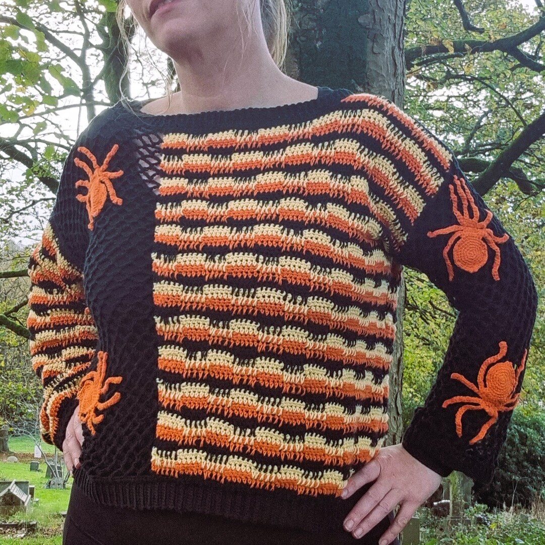 Crochet Pattern: Spider Sweater Pattern, Spide Motifs Pattern ...