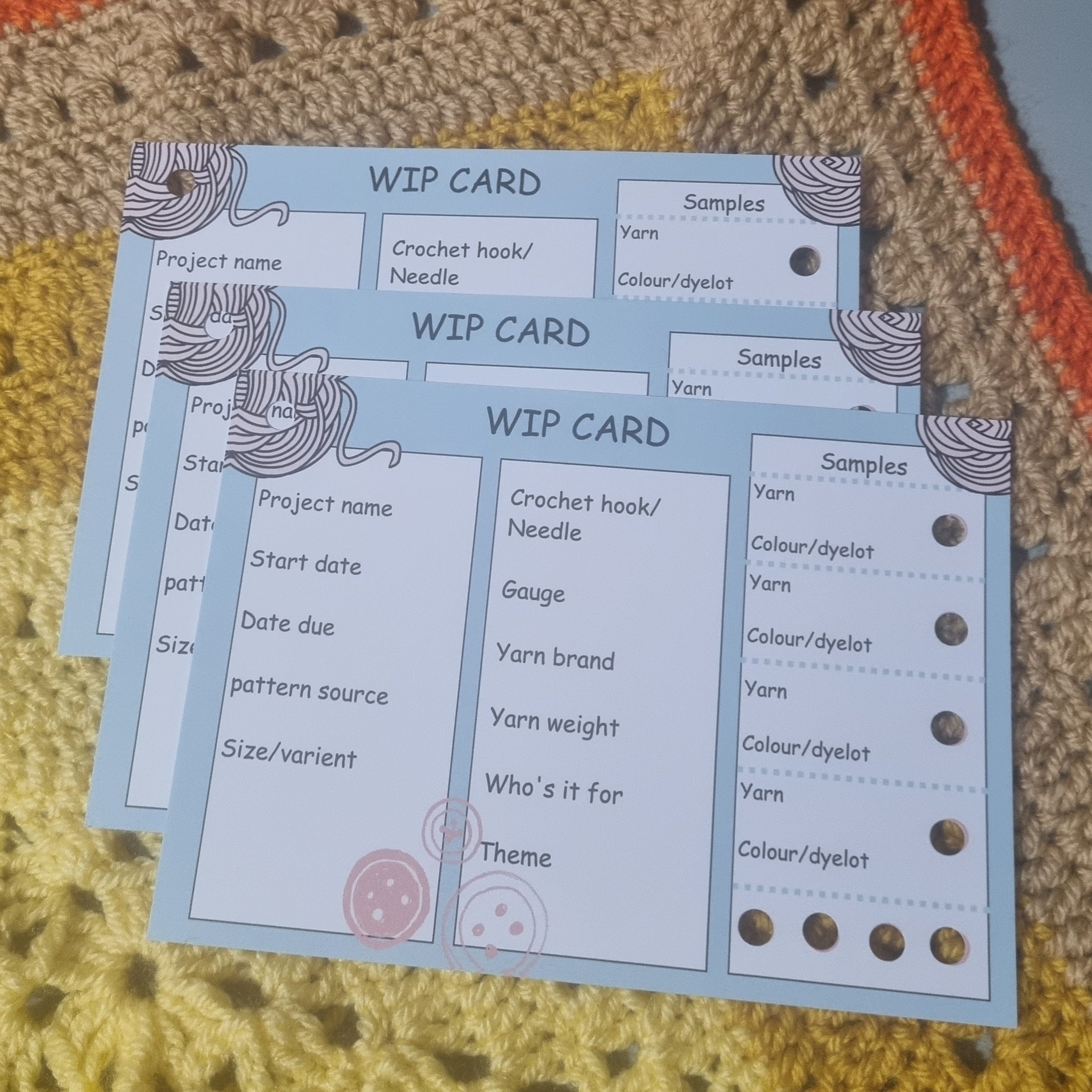 WIP Cards Work in Progress Pack of 10 Project Cards Yarn - Etsy