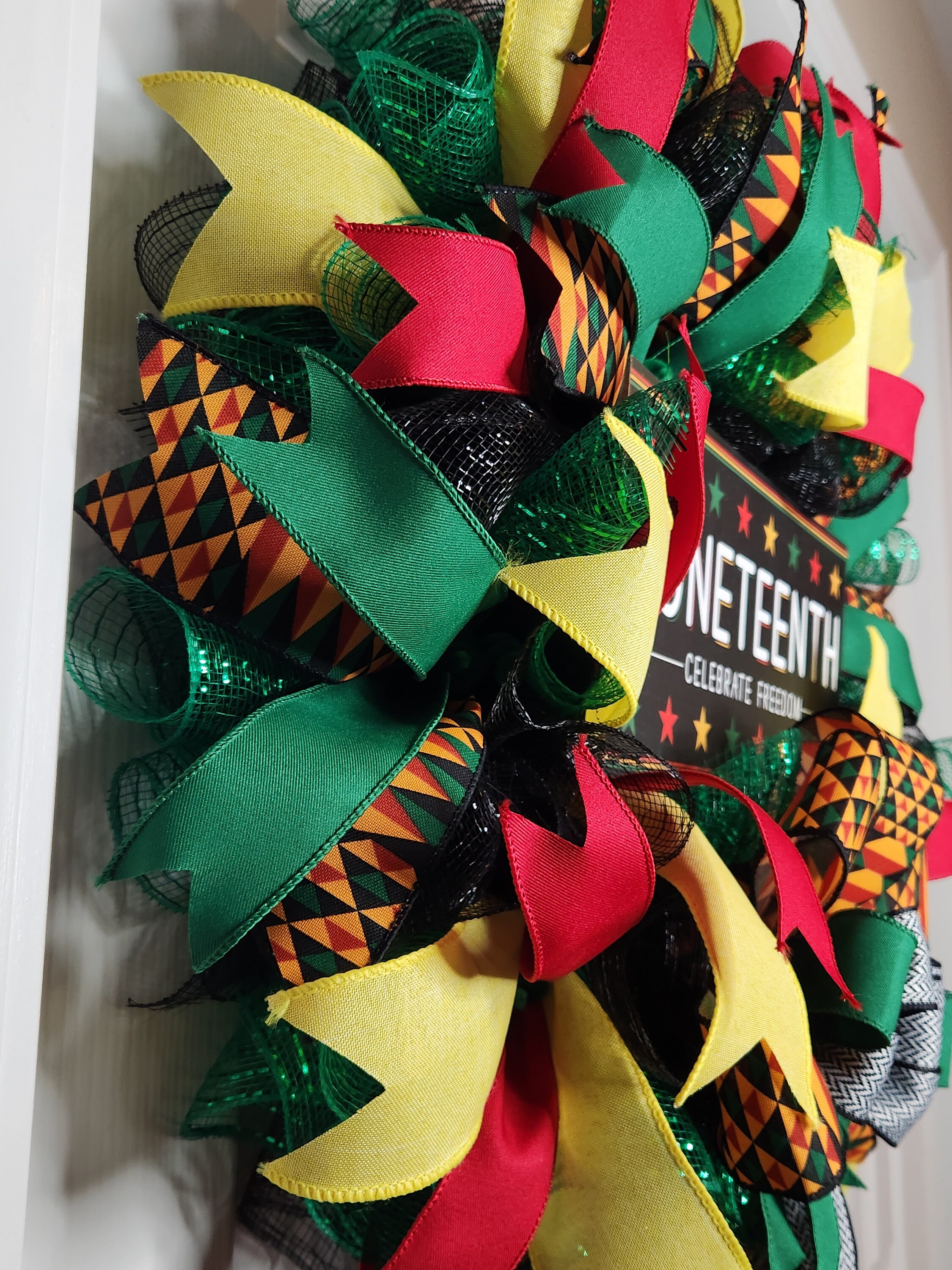 Juneteenth Wreath, African American Holiday, Black History Celebration ...