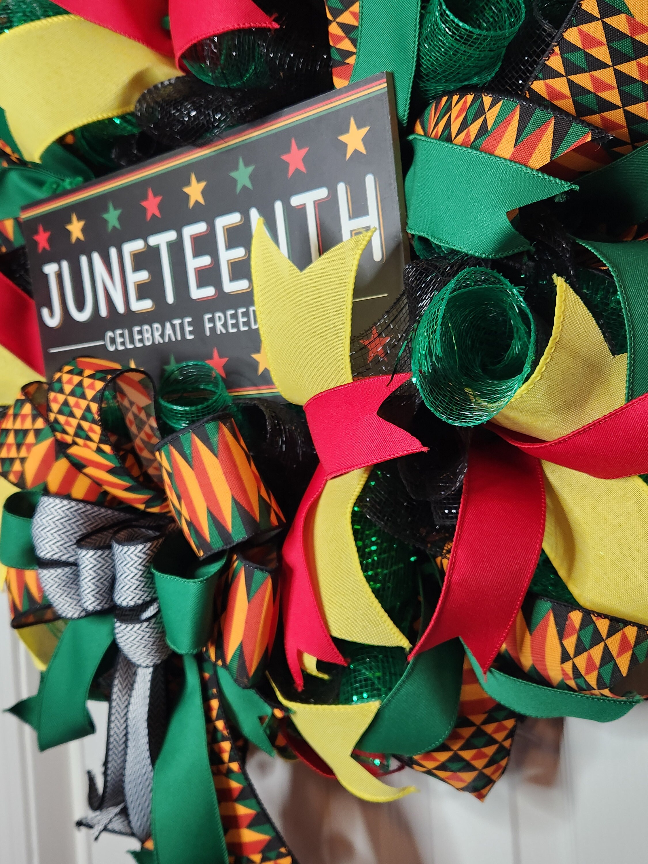 Juneteenth Wreath, African American Holiday, Black History Celebration ...