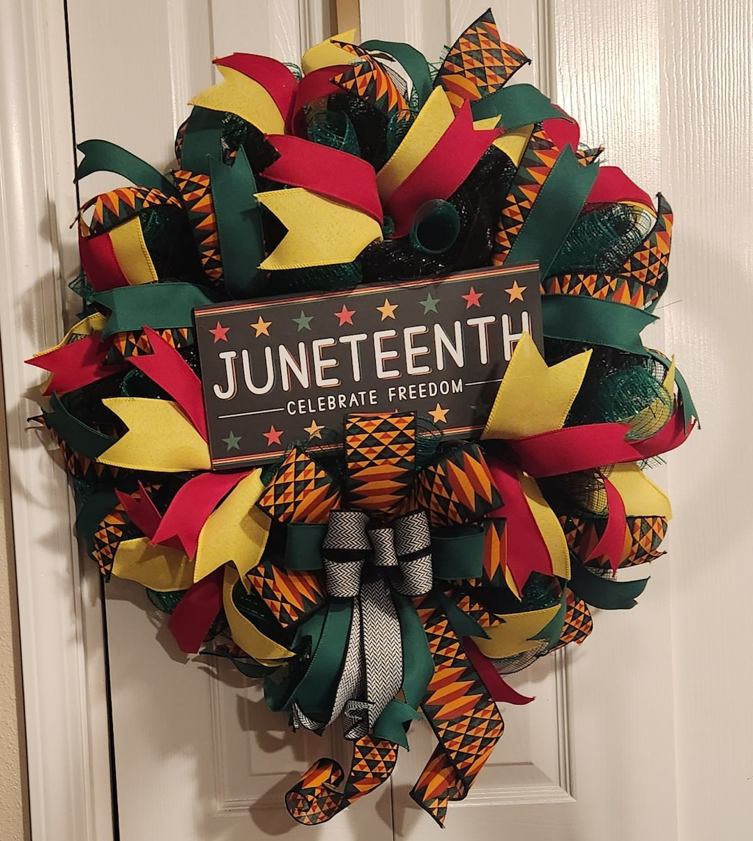 Juneteenth Wreath, African American Holiday, Black History Celebration ...