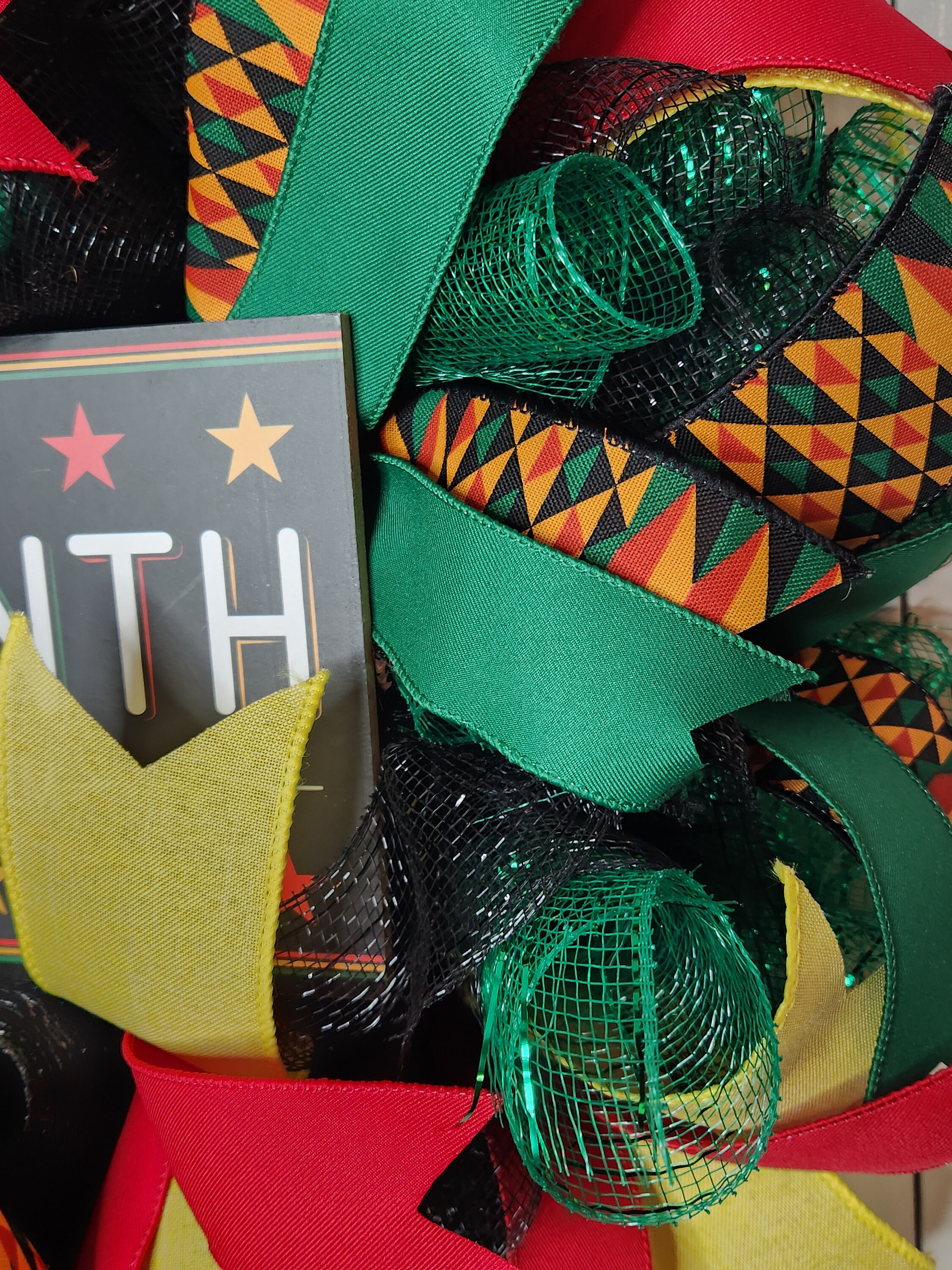 Juneteenth Wreath, African American Holiday, Black History Celebration ...