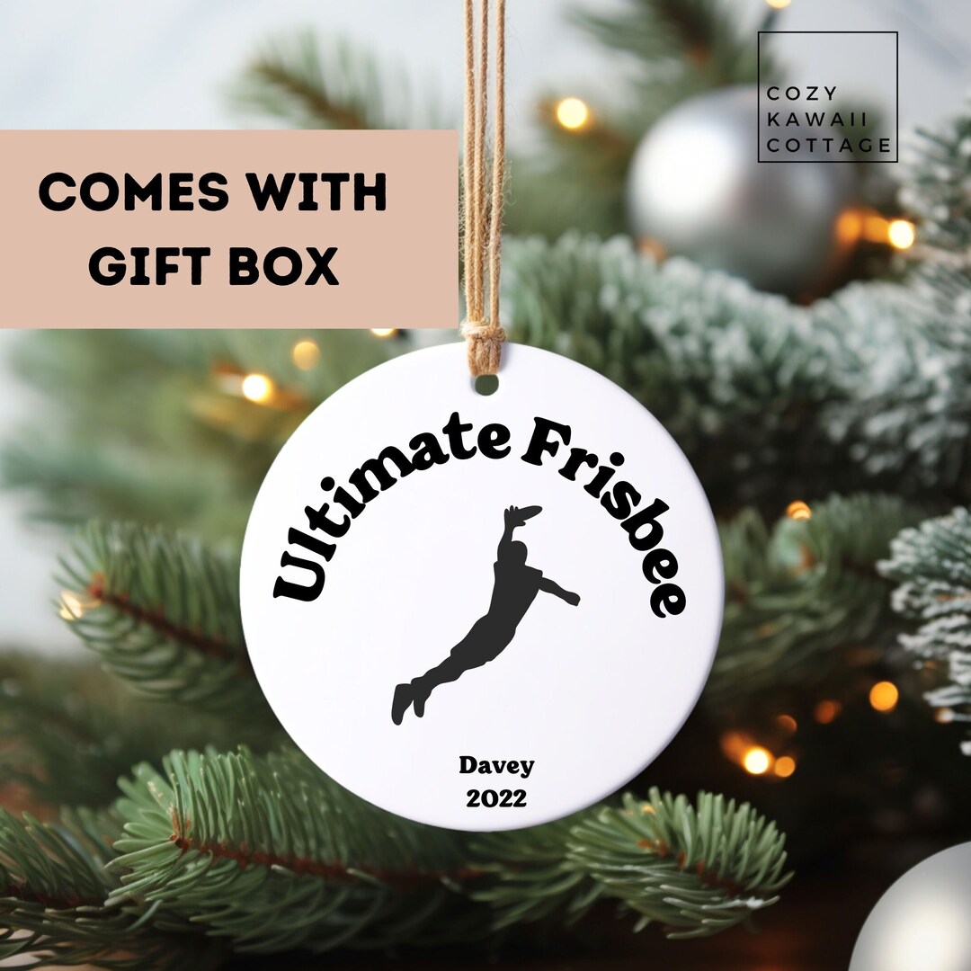 Ultimate Frisbee Ornament, Ultimate Frisbee Bauble, 3 Ceramic Ornament ...