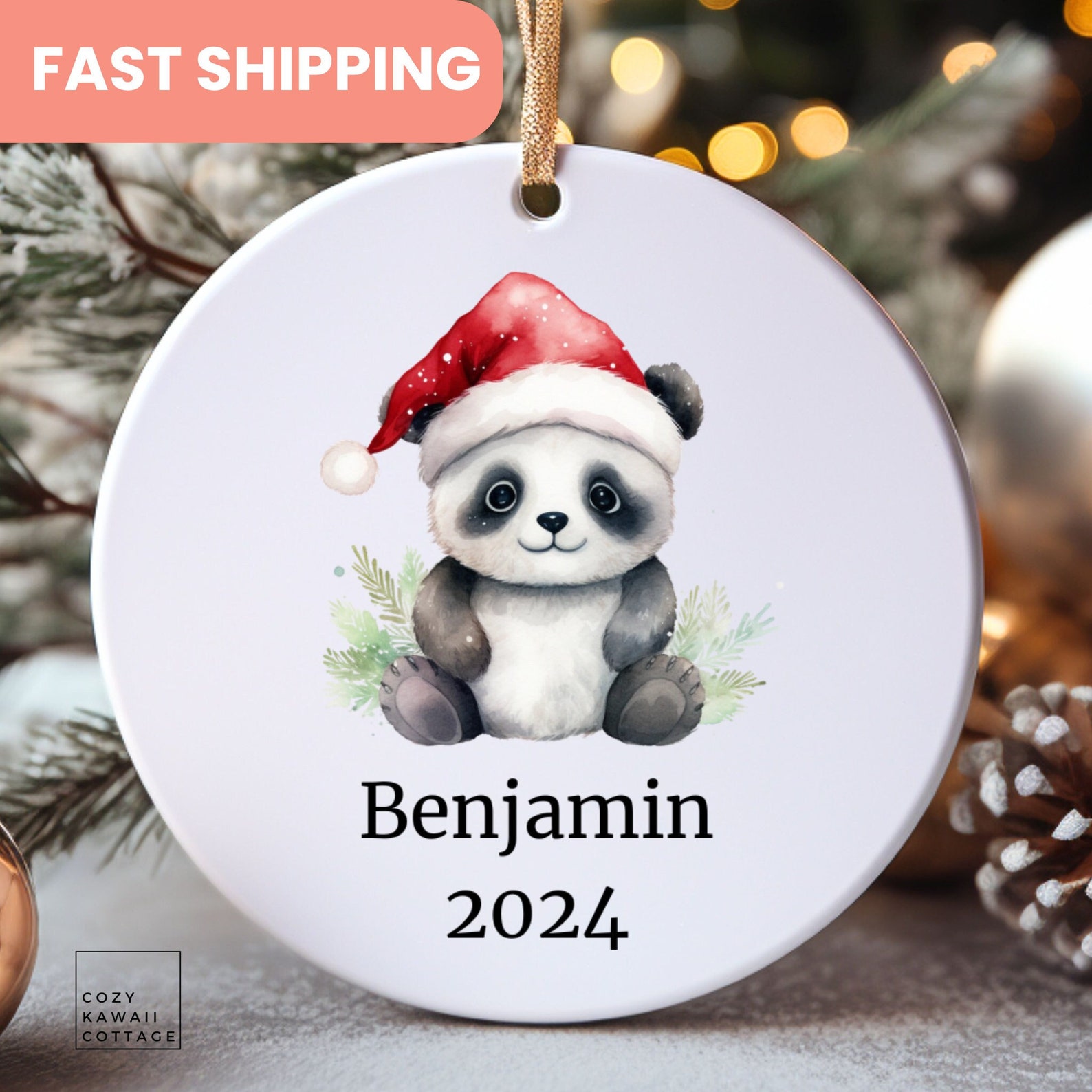 Panda Ornament, Personalized Kid Gift, Panda Gift, Gift for Niece ...