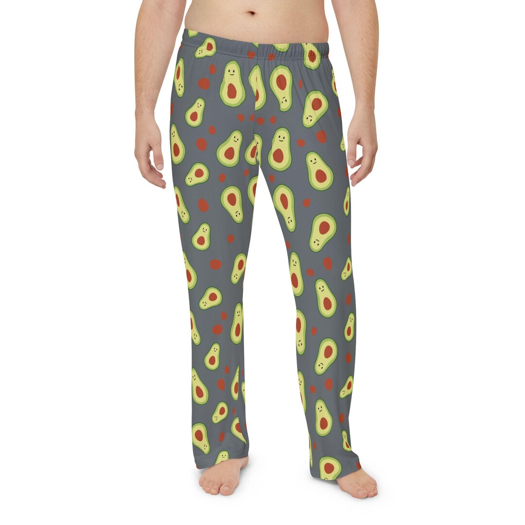 Whimsical Avocado Men's Pajama Pants, Cute Sleepwear, Fun Loungewear ...
