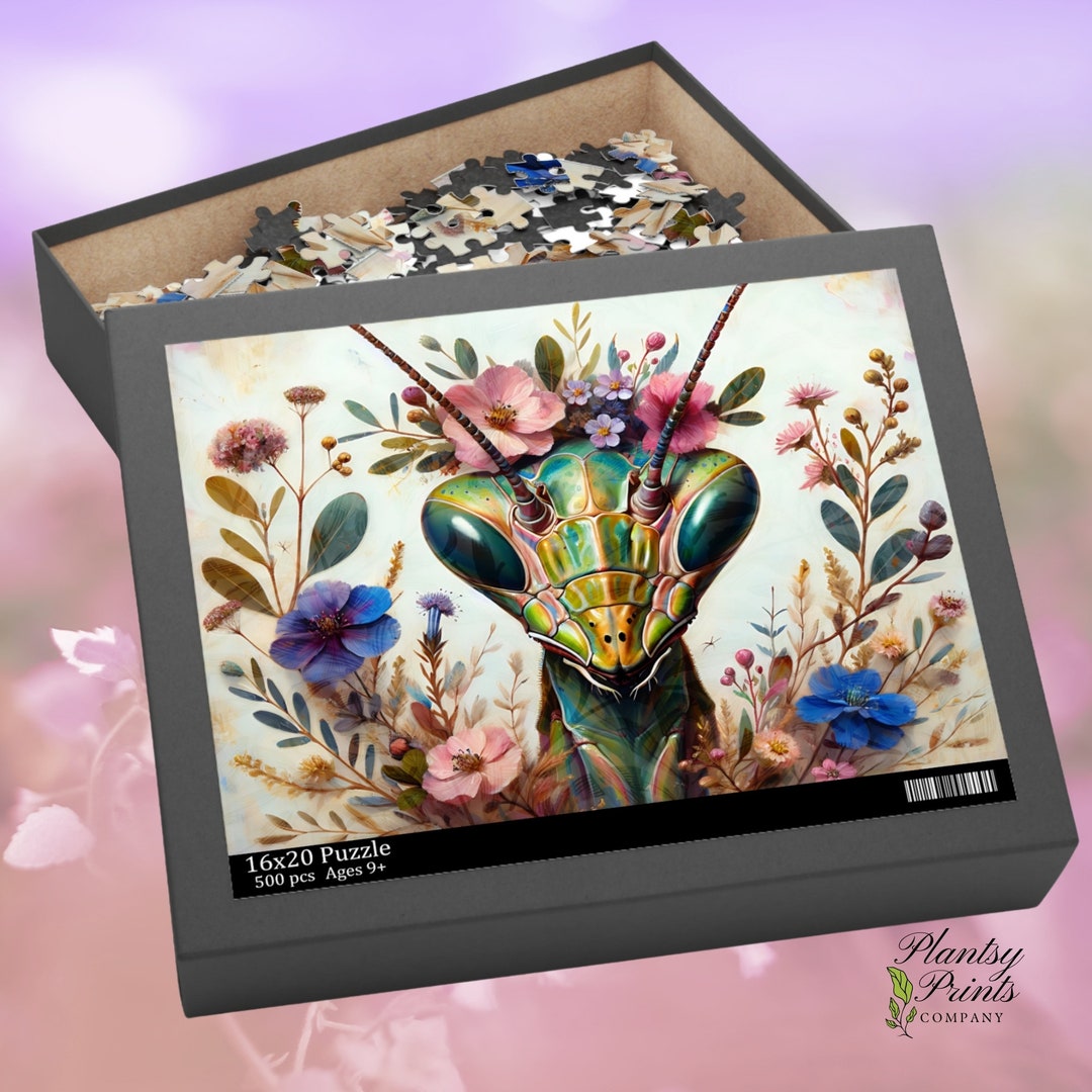 Praying Mantis Puzzle, Mantis Lover Gift, Insect Jigsaw Puzzle, Bug ...