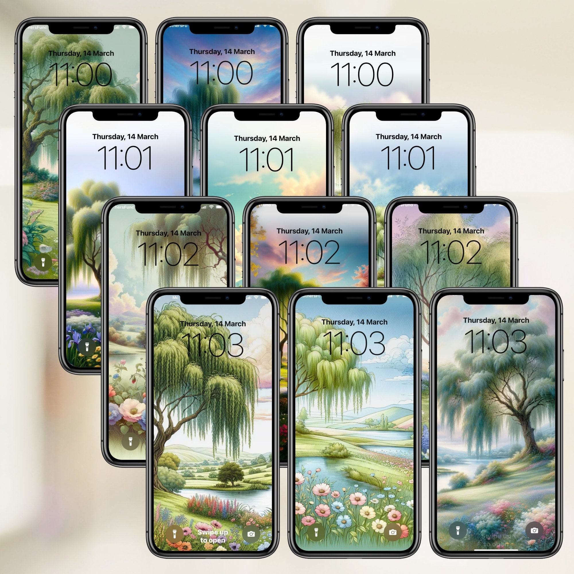 Willow Tree Phone Wallpaper Bundle Instant Download Phone Background ...