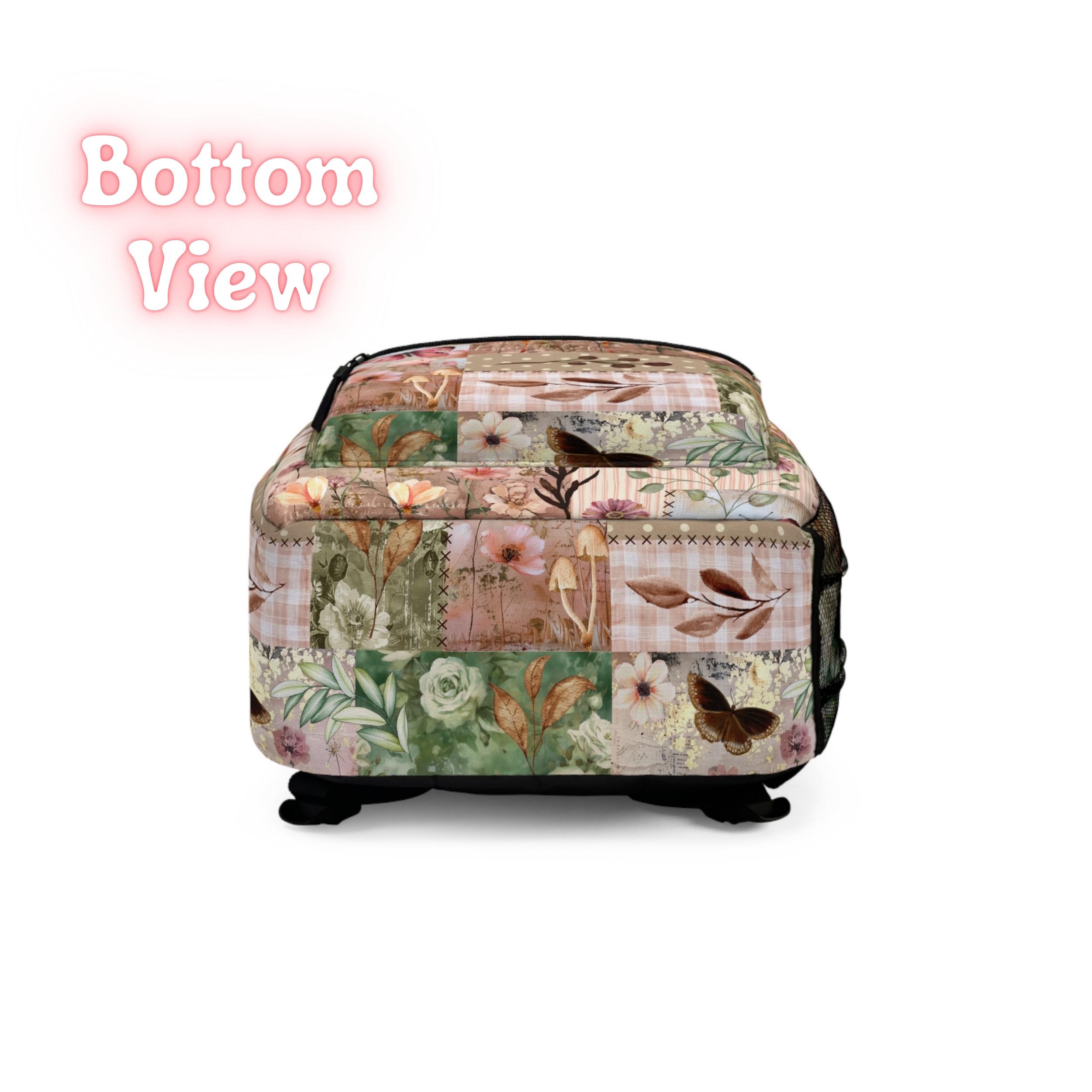 Printed Patchwork Cottagecore Style Floral Backpack, Everyday Backpack ...
