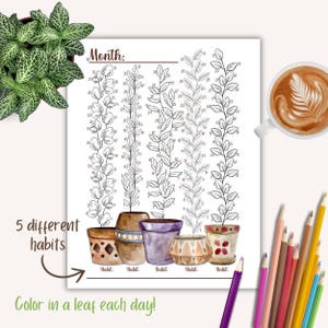 PDF Printable Tracker Bundle, Downloadable Tracker Habit Coloring Page ...