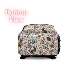 Rabbit Aesthetic Backpack, Bunny Print Bag, Cottagecore Hare Fashion ...