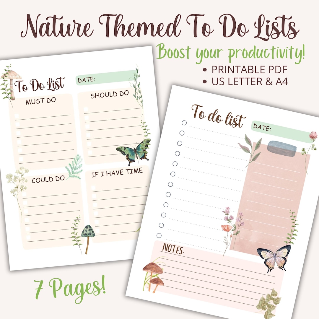 Printable To-do List, PDF Task Lists, Task To-do List Printable PDF ...