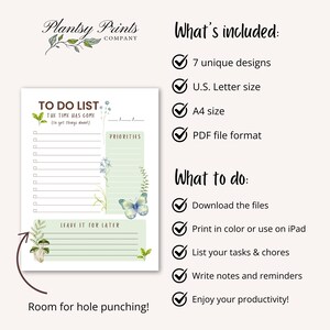 Printable To-do List, PDF Task Lists, Task To-do List Printable PDF ...