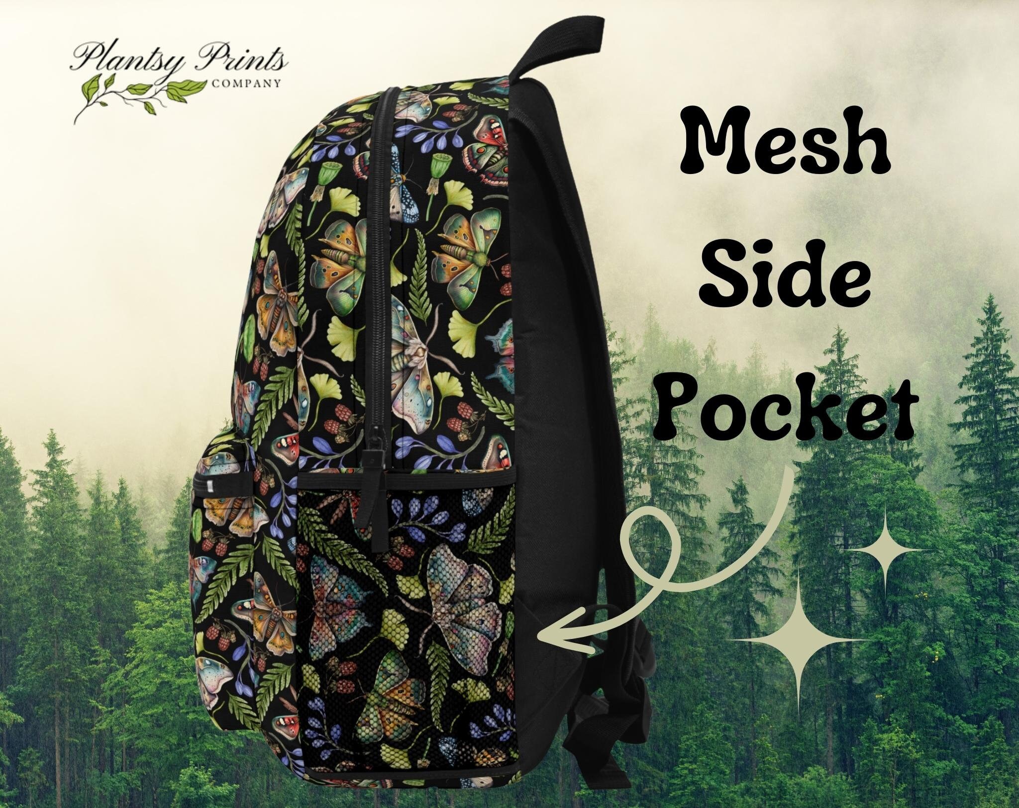 Moth Backpack Cottagecore Laptop Bag Forestcore Backpack Moth Pattern ...