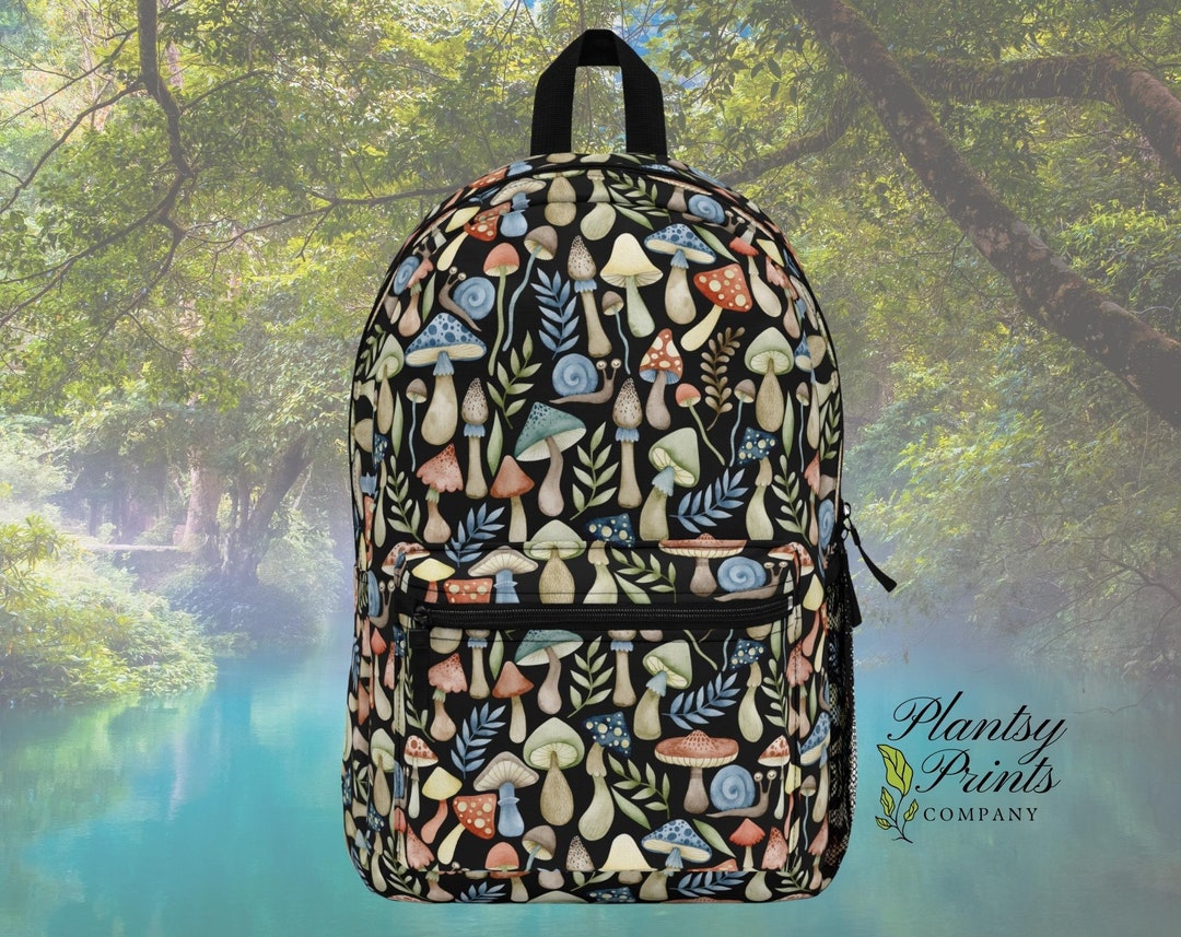 Mushroom Backpack College Student Gift Aesthetic Mushroom Pattern ...