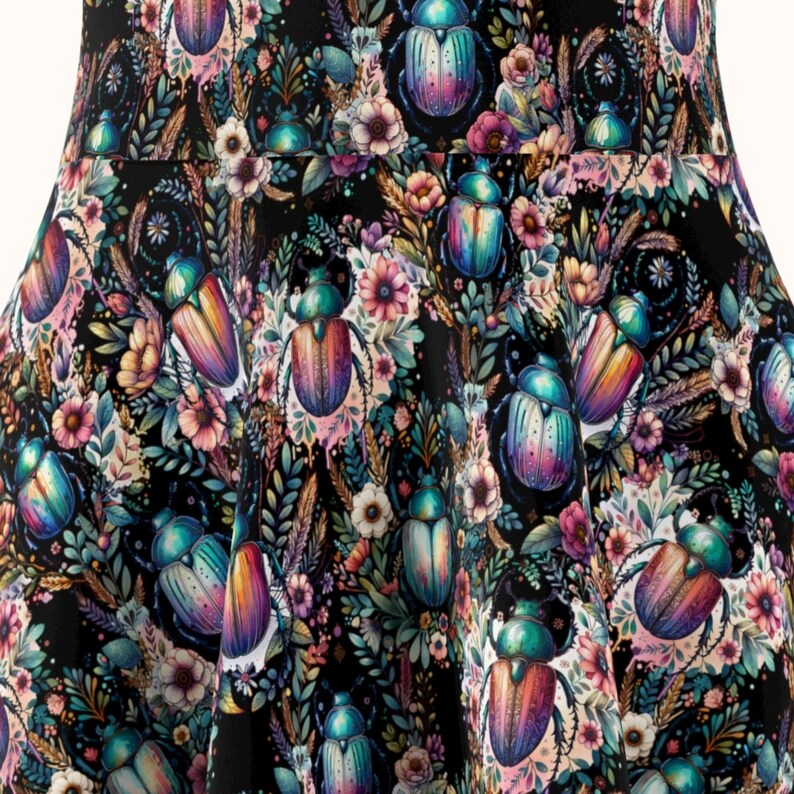 Beetle Skirt, Black Skirt With Beetle Pattern, High Waisted Skirt for ...