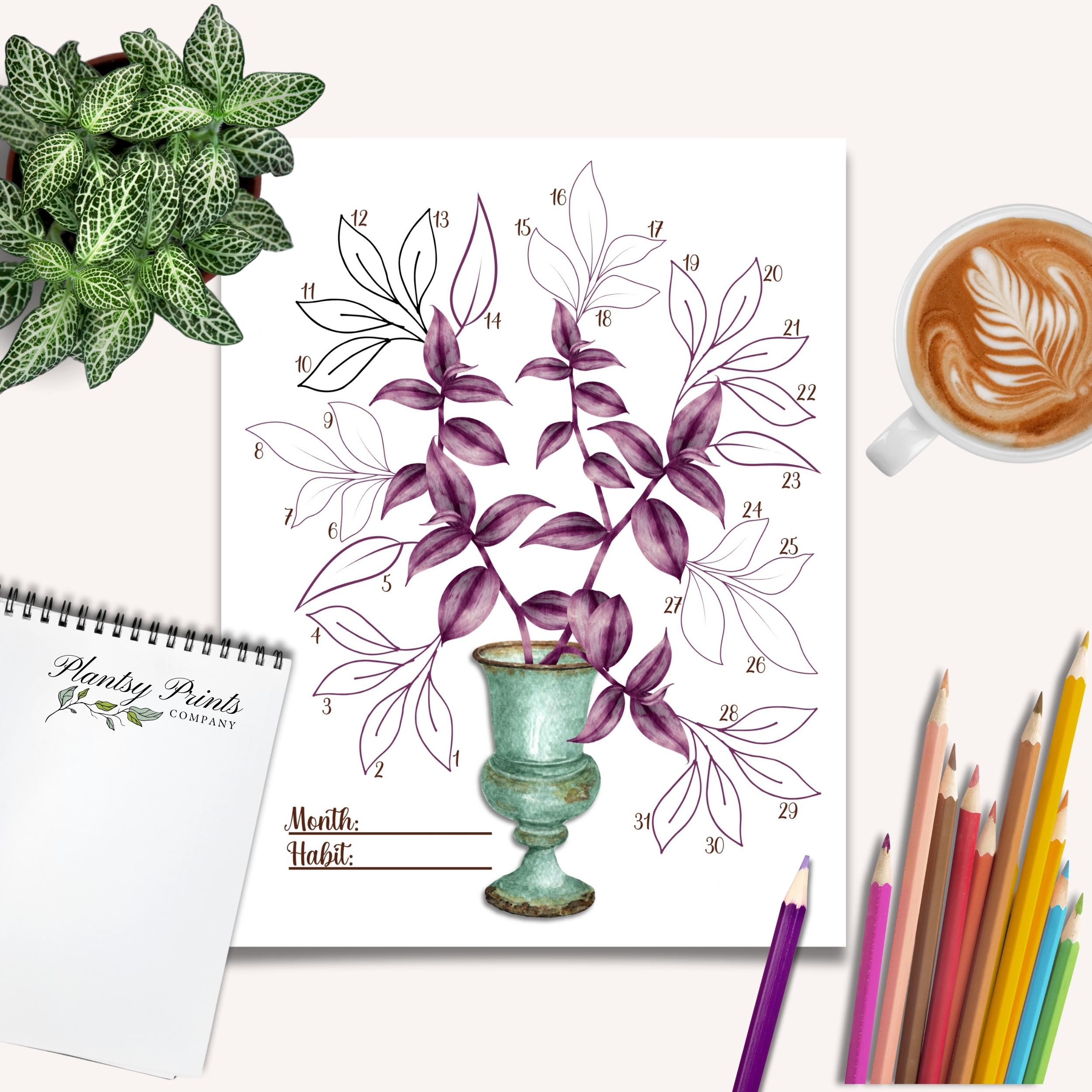 Habit Tracker Printable PDF, Monthly Progress Tracker, Daily Habit ...