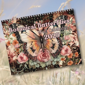 Butterfly Calendar 2025 Wall Calendar Floral Butterfly Enthusiast Gift ...