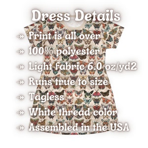 Moth T-shirt Dress Woodland Dress Entomology Aesthetic Clothes Moth ...