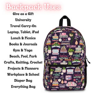 Book Lover Backpack, Reading Aesthetic Book Themed Pattern Bookbag ...