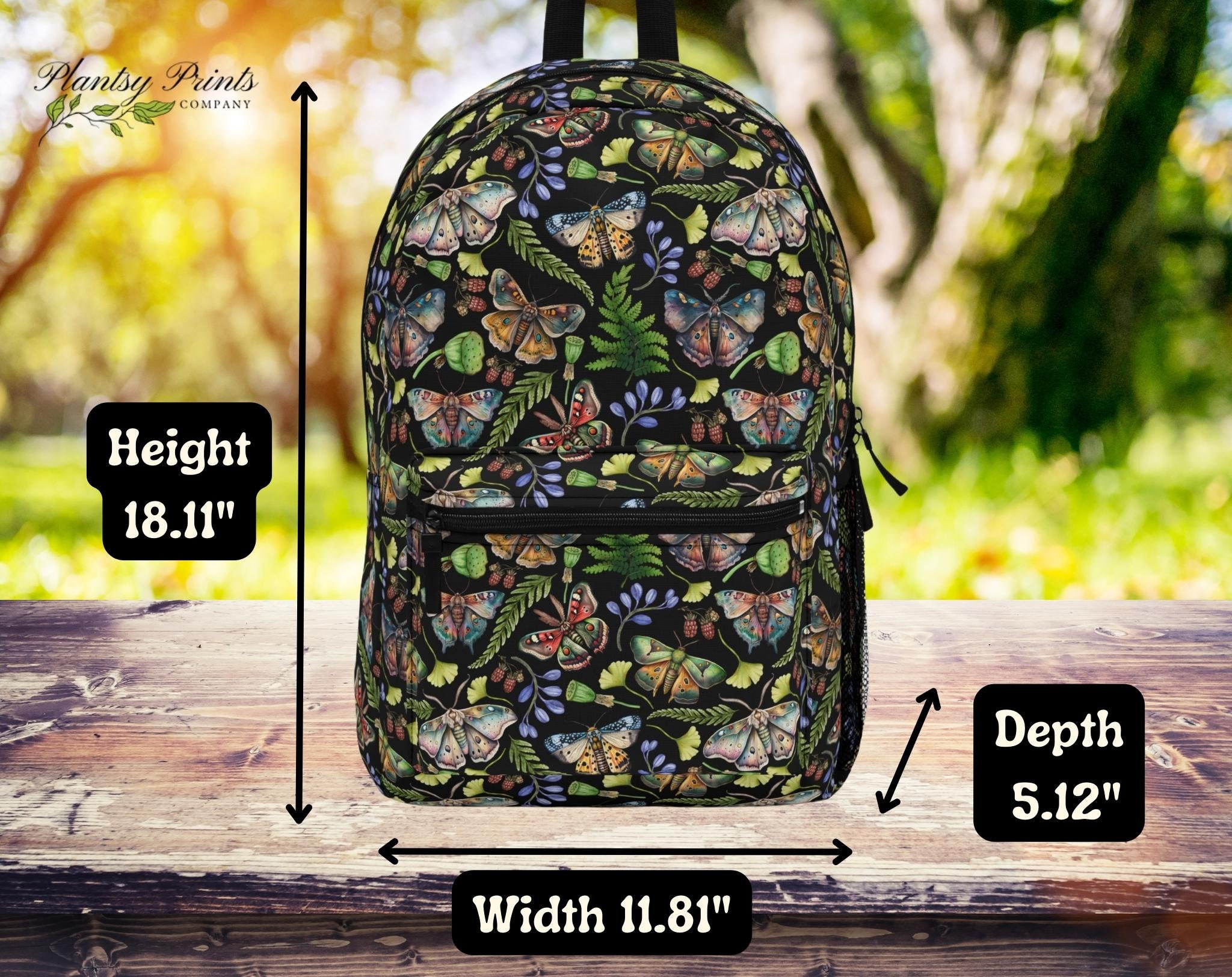 Moth Backpack Cottagecore Laptop Bag Forestcore Backpack Moth Pattern ...