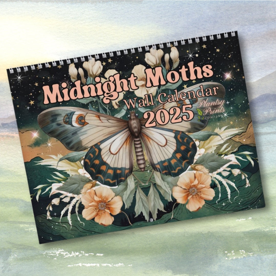 Moth Calendar, 2025 Nature Calendar, Practical Gift for Friend, Wall ...