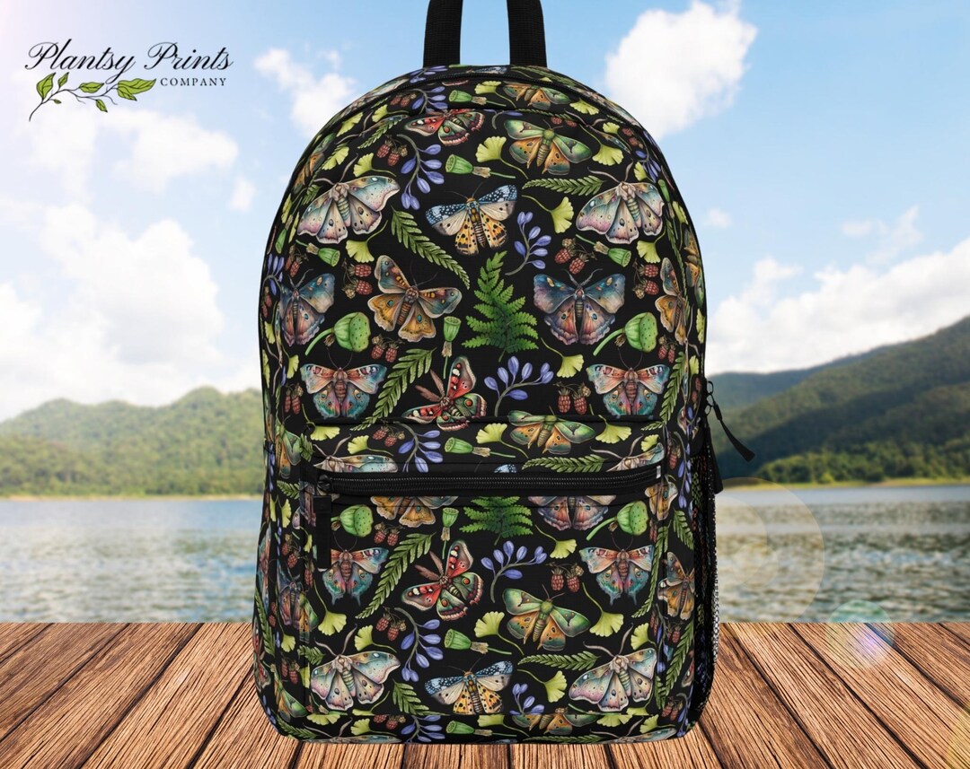 Moth Backpack Cottagecore Laptop Bag Forestcore Backpack Moth Pattern ...