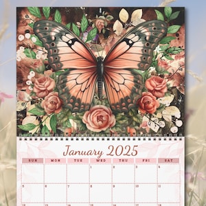 Butterfly Calendar 2025 Wall Calendar Floral Butterfly Enthusiast Gift ...