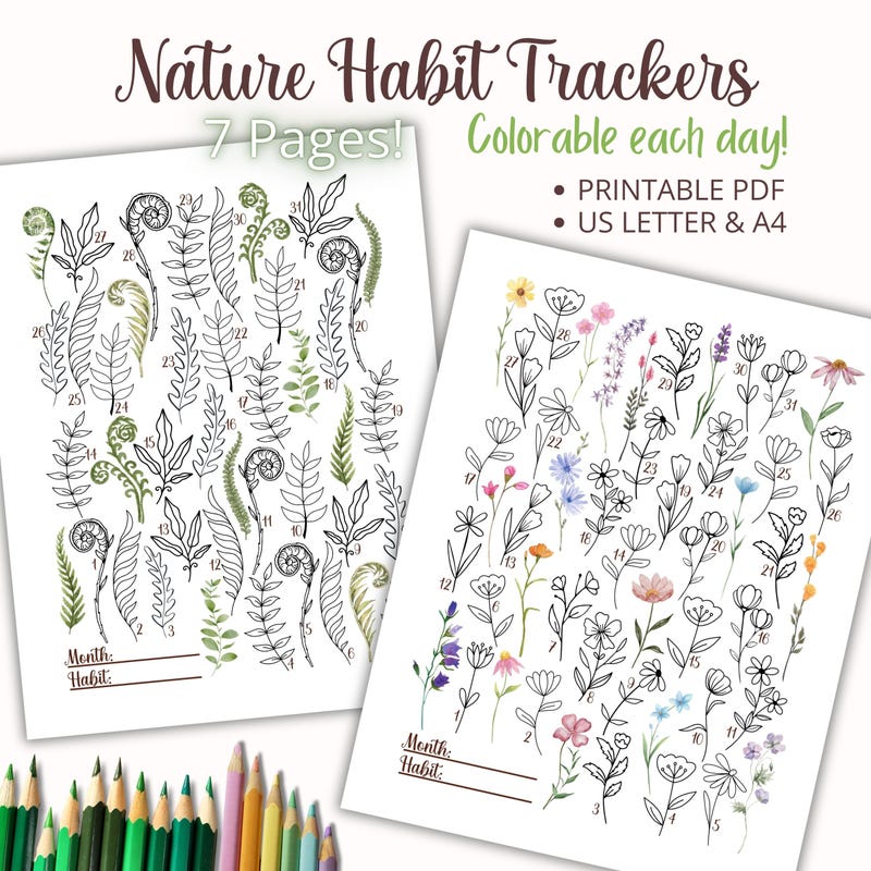 Habit Tracker Coloring - Etsy