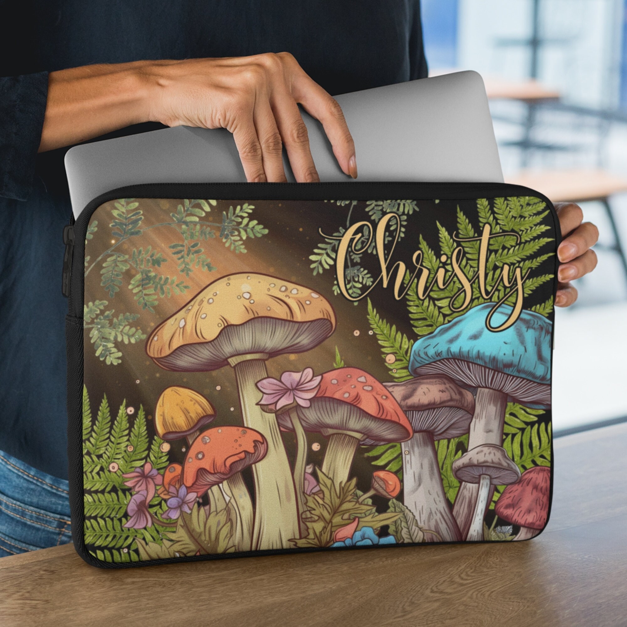 Mushroom Laptop Sleeve Retro Mushroom Aesthetic Tablet Sleeve ...