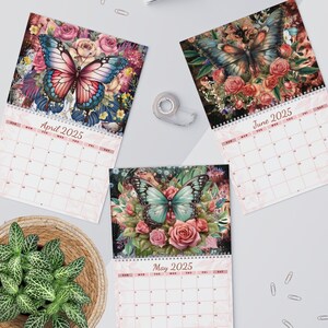 Butterfly Calendar 2025 Wall Calendar Floral Butterfly Enthusiast Gift ...