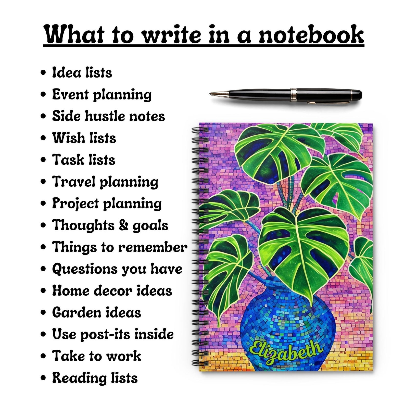 Monstera Notebook Journal Plant Lover Gift Monstera Desk Accessory ...