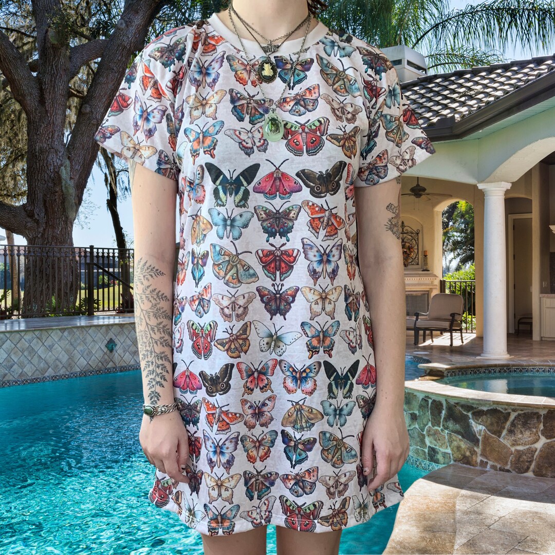 Moth T-shirt Dress Woodland Dress Entomology Aesthetic Clothes Moth ...