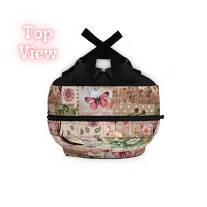 Printed Patchwork Cottagecore Style Floral Backpack, Everyday Backpack ...