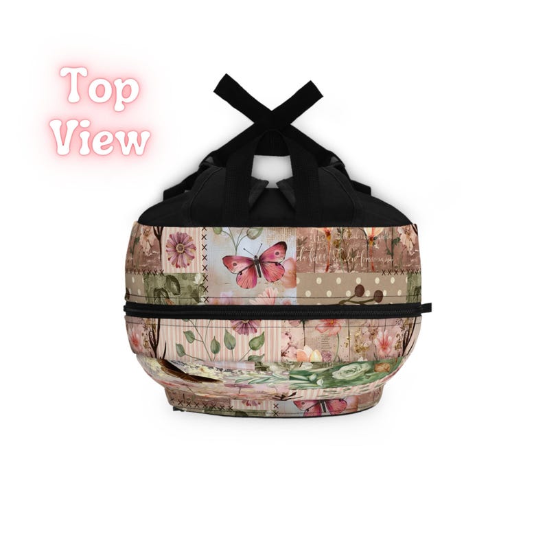 Printed Patchwork Cottagecore Style Floral Backpack, Everyday Backpack ...