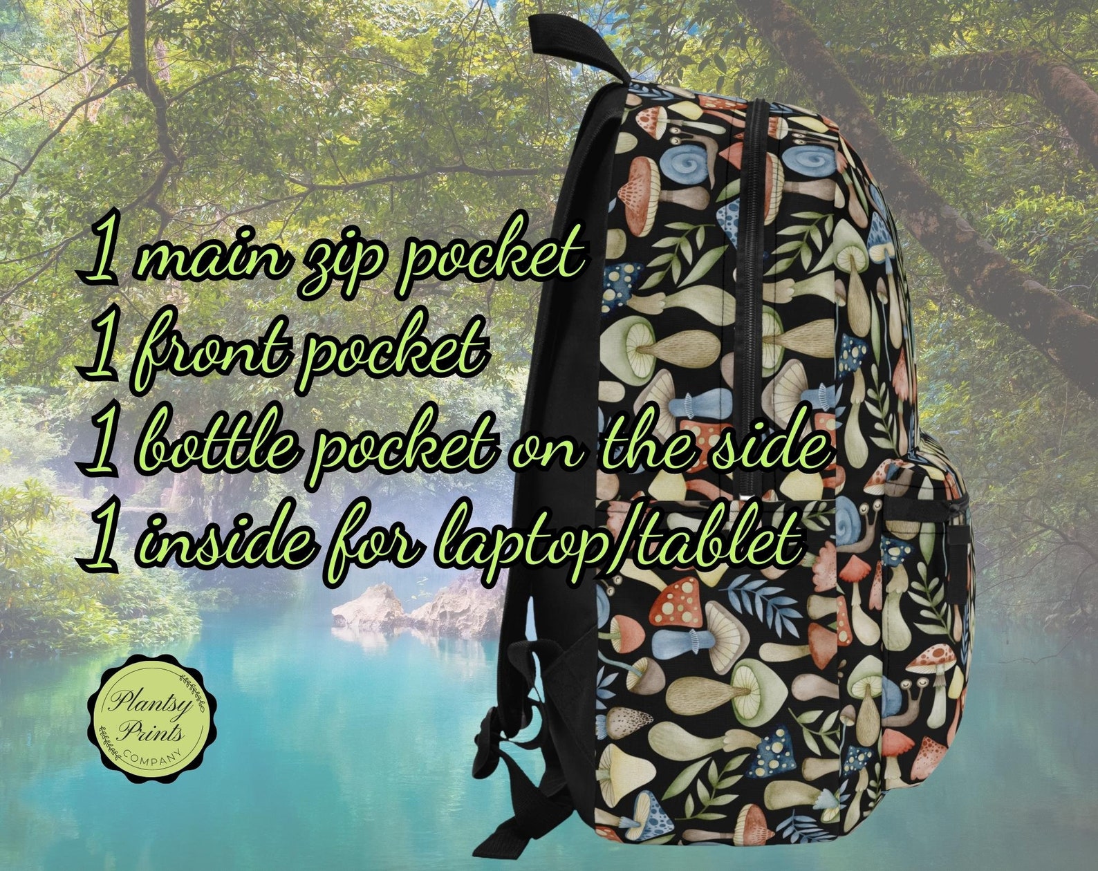 Mushroom Backpack College Student Gift Aesthetic Mushroom - Etsy