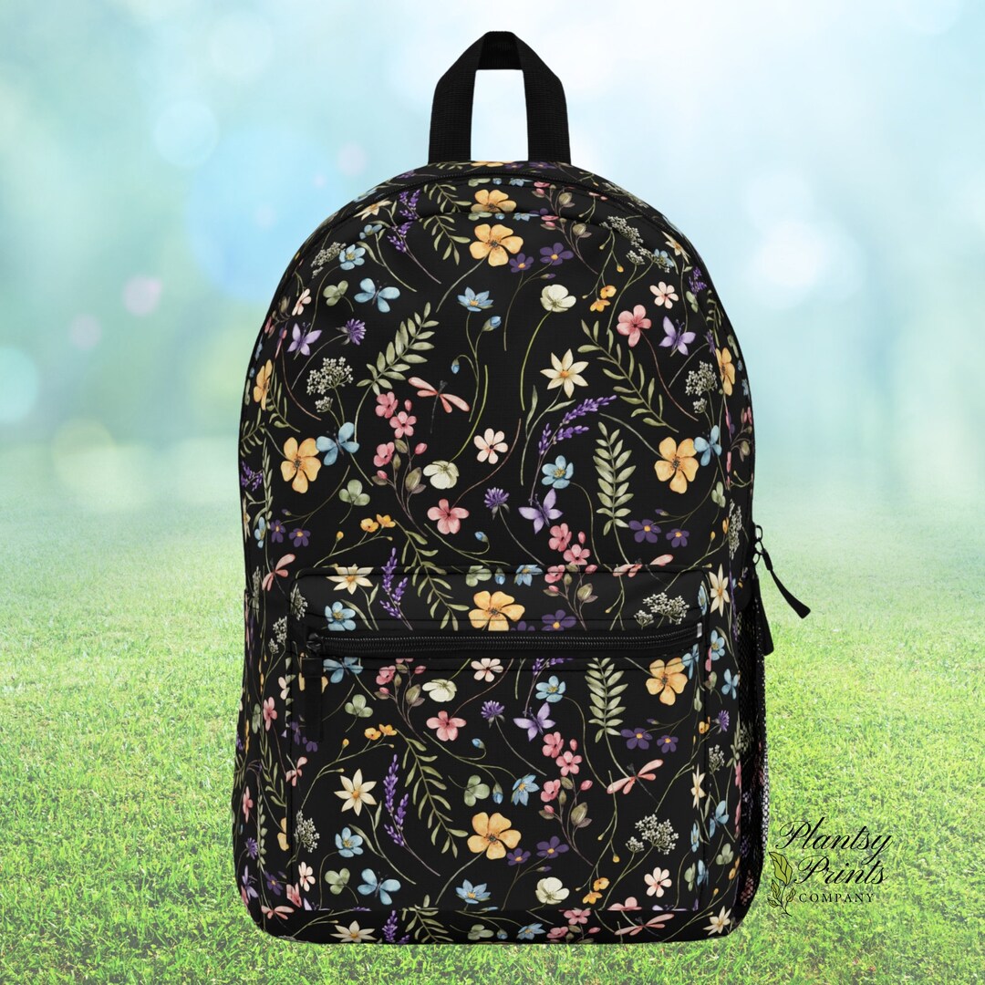 Wildflower Backpack Carry on Travel Bag Aesthetic Backpack Wildflower ...