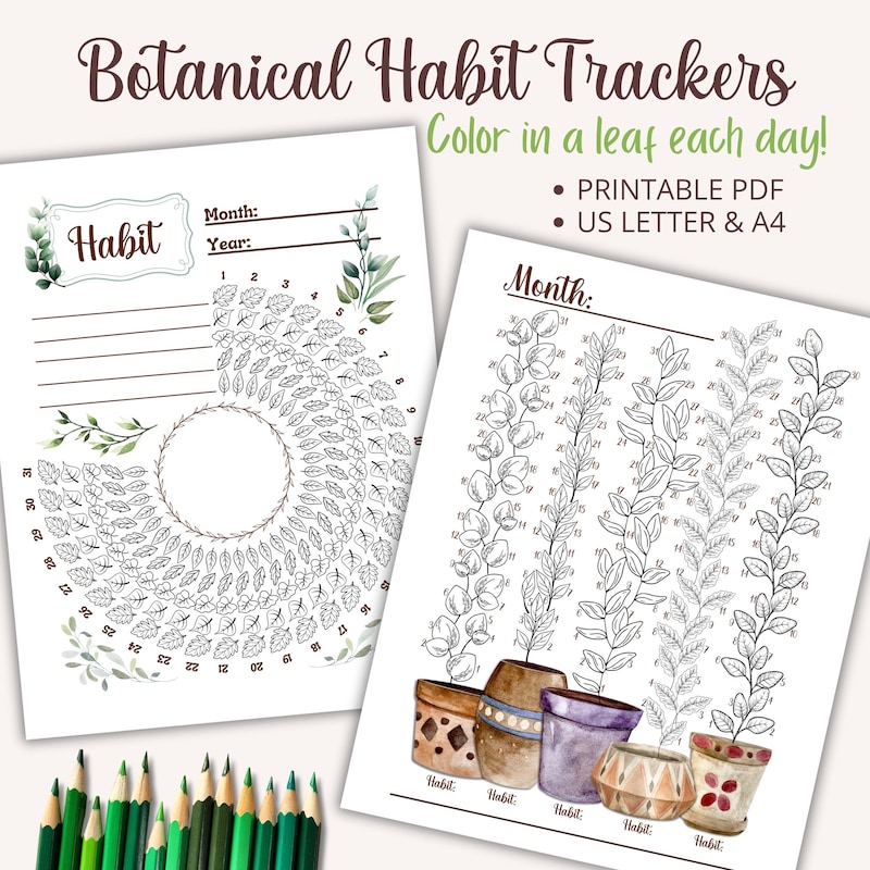 Habit Tracker Coloring - Etsy
