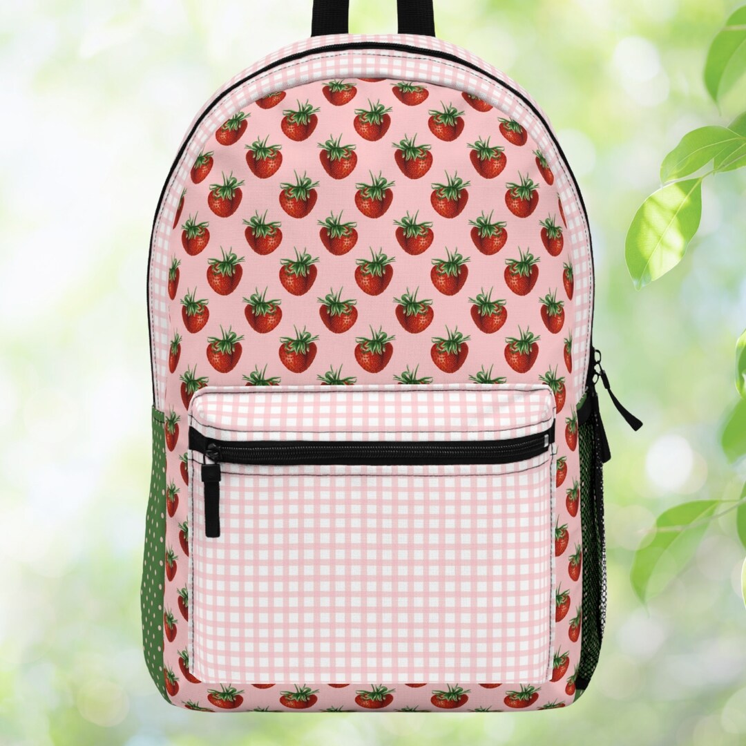 Strawberry Backpack, Laptop Backpack, Weekender Bag Women, Coquette ...