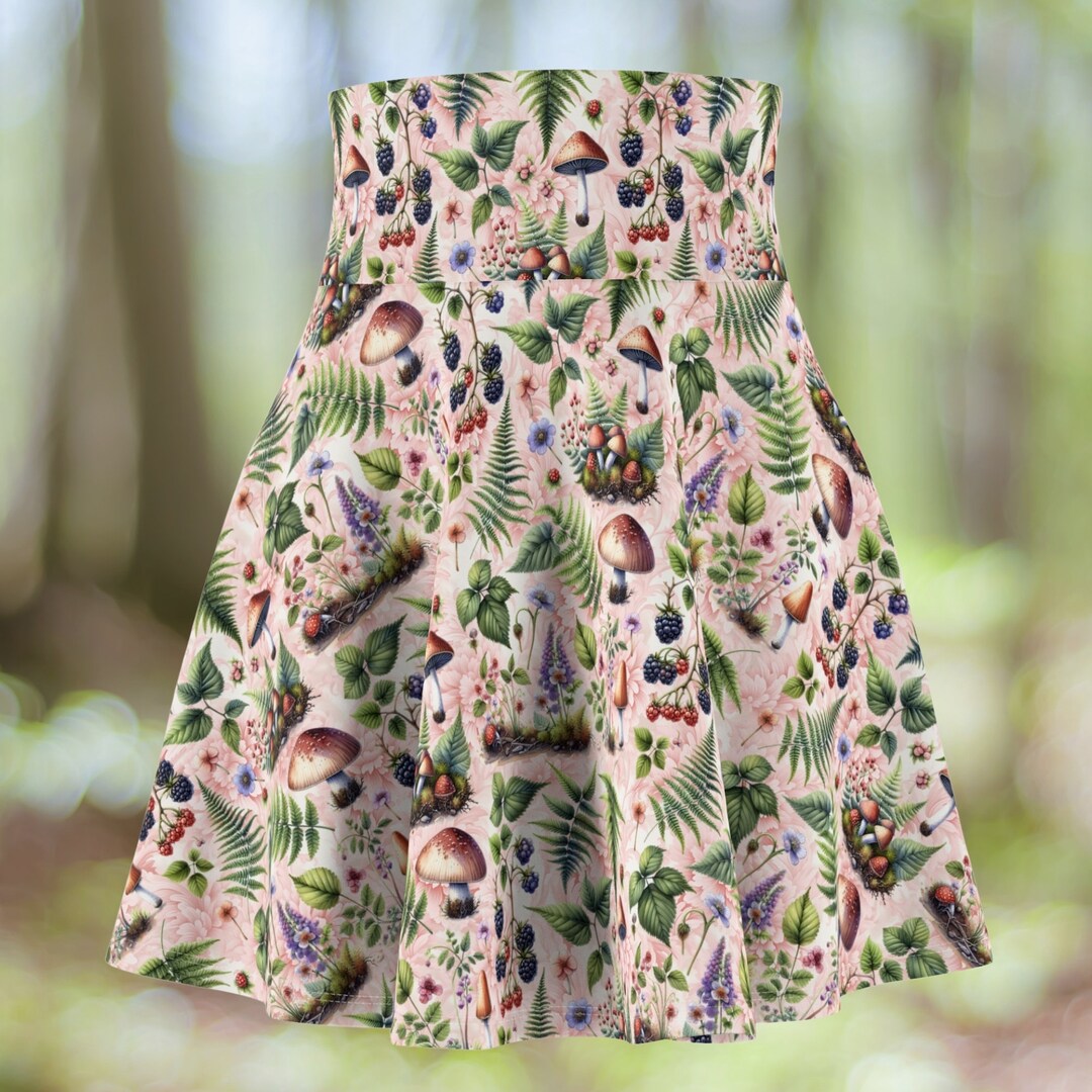 Cottagecore Skirt Mushroom Aesthetic Fern Outfit Forestcore Clothing ...