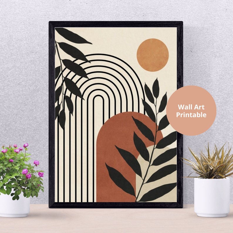 Printable Boho Gallery Wall Art Set, Digital Prints, Mid Century Modern ...