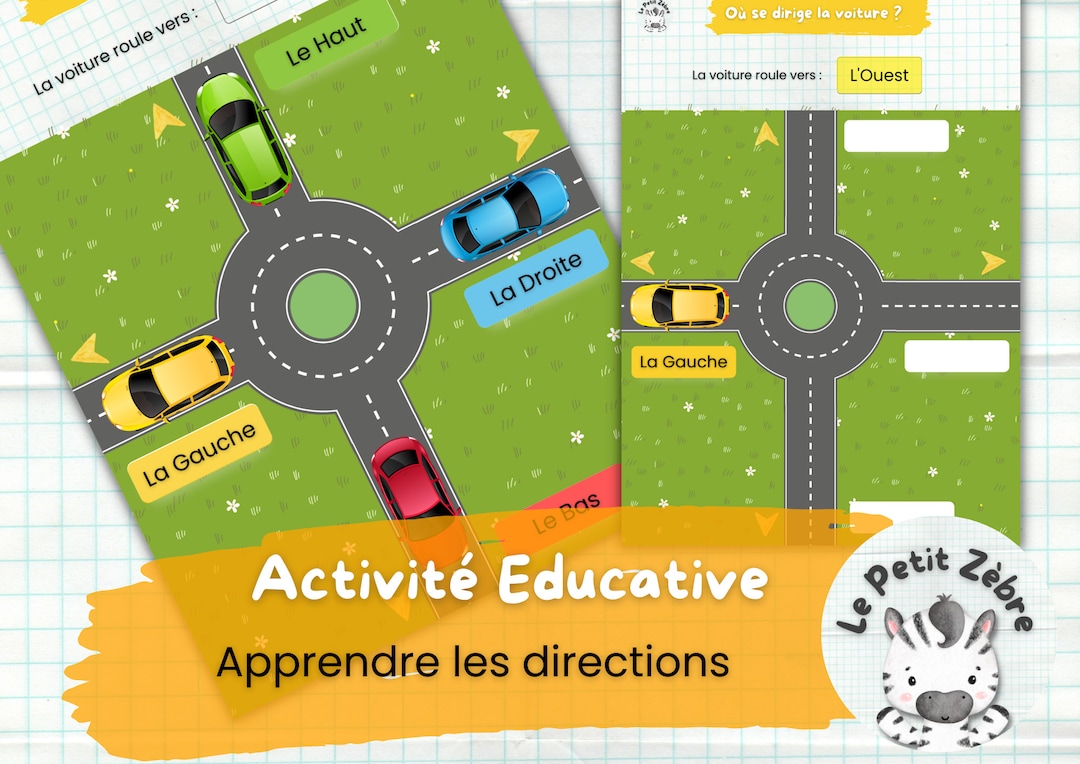 APPRENDRE LES DIRECTIONS Jeu Montessori Fiche à Imprimer - Etsy