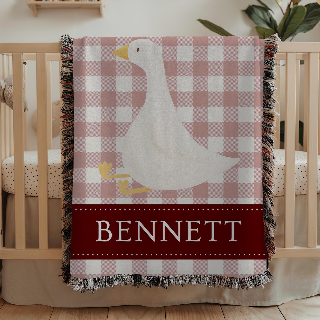Personalized Goose Baby Blanket – Custom Name Nursery Throw – Farm ...